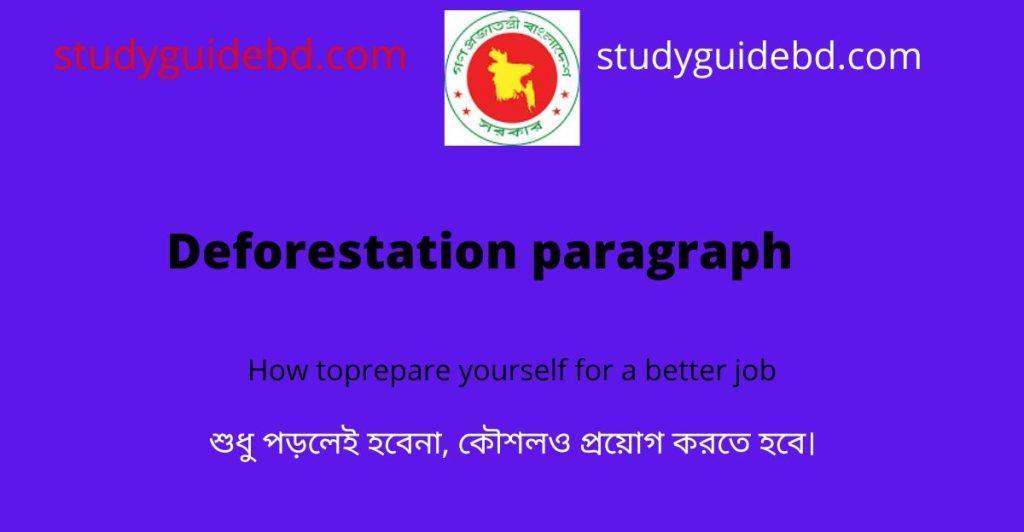 Easy deforestation paragraph with bangla 2023 - Study guide BD